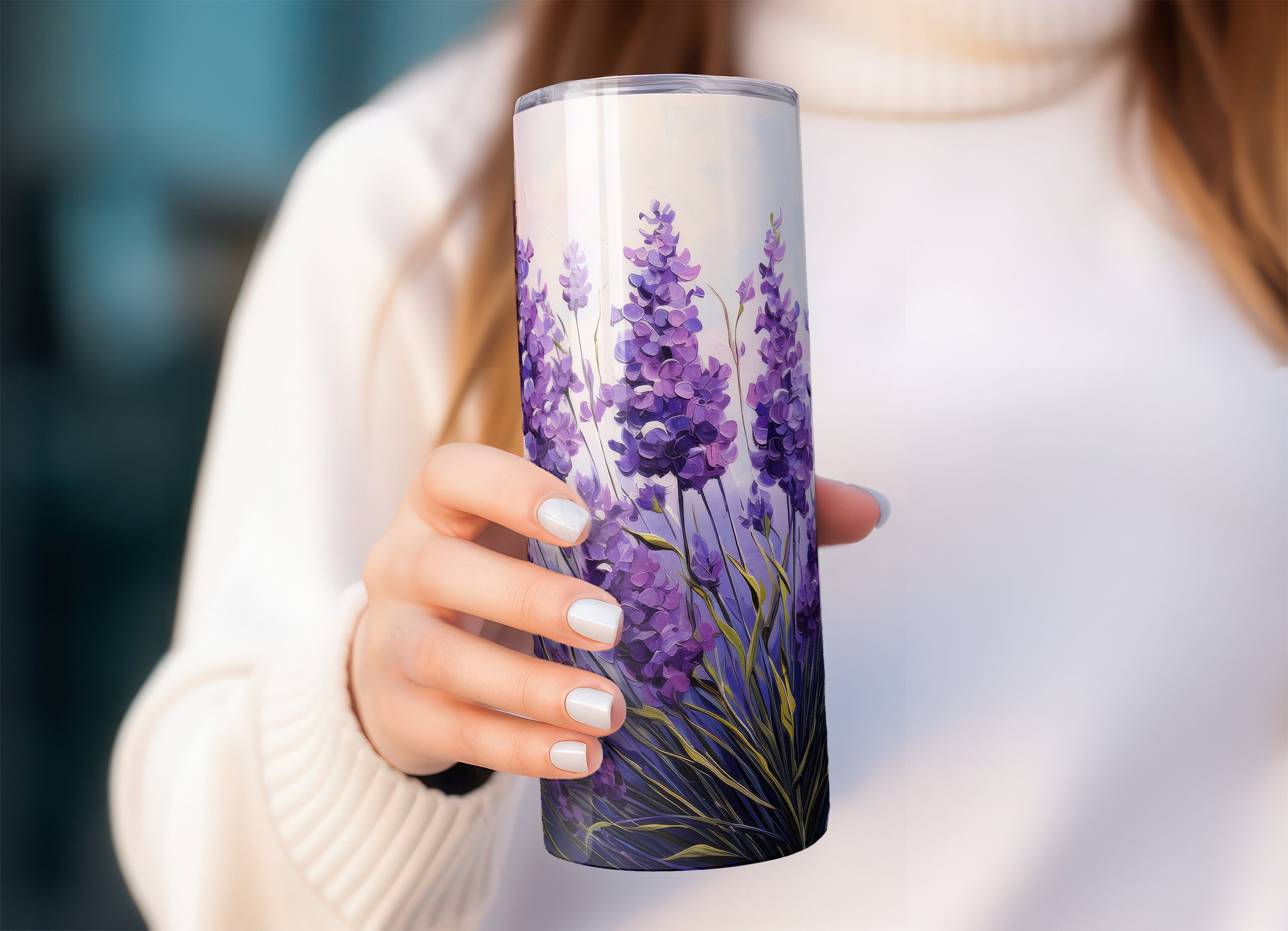 Lavender Blossom Flowers Tumbler Wrap Seamless Sublimation PNG, 20 Oz ...