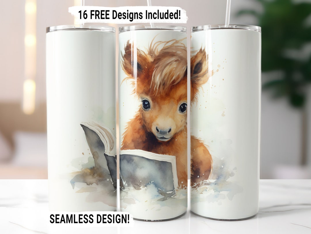Colt Reading Book Tumbler Wrap Seamless Sublimation PNG, 20 Oz Skinny ...