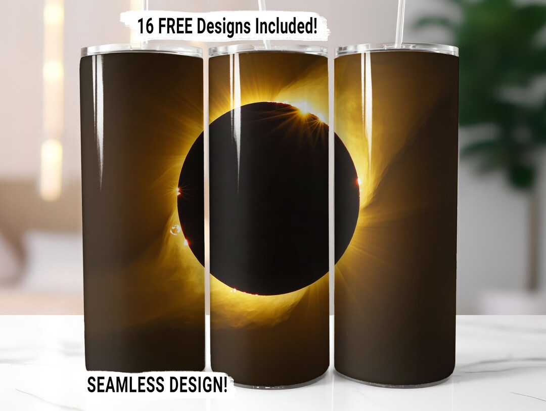 Solar Eclipse Tumbler Wrap Seamless Sublimation Design PNG, 20 Oz ...