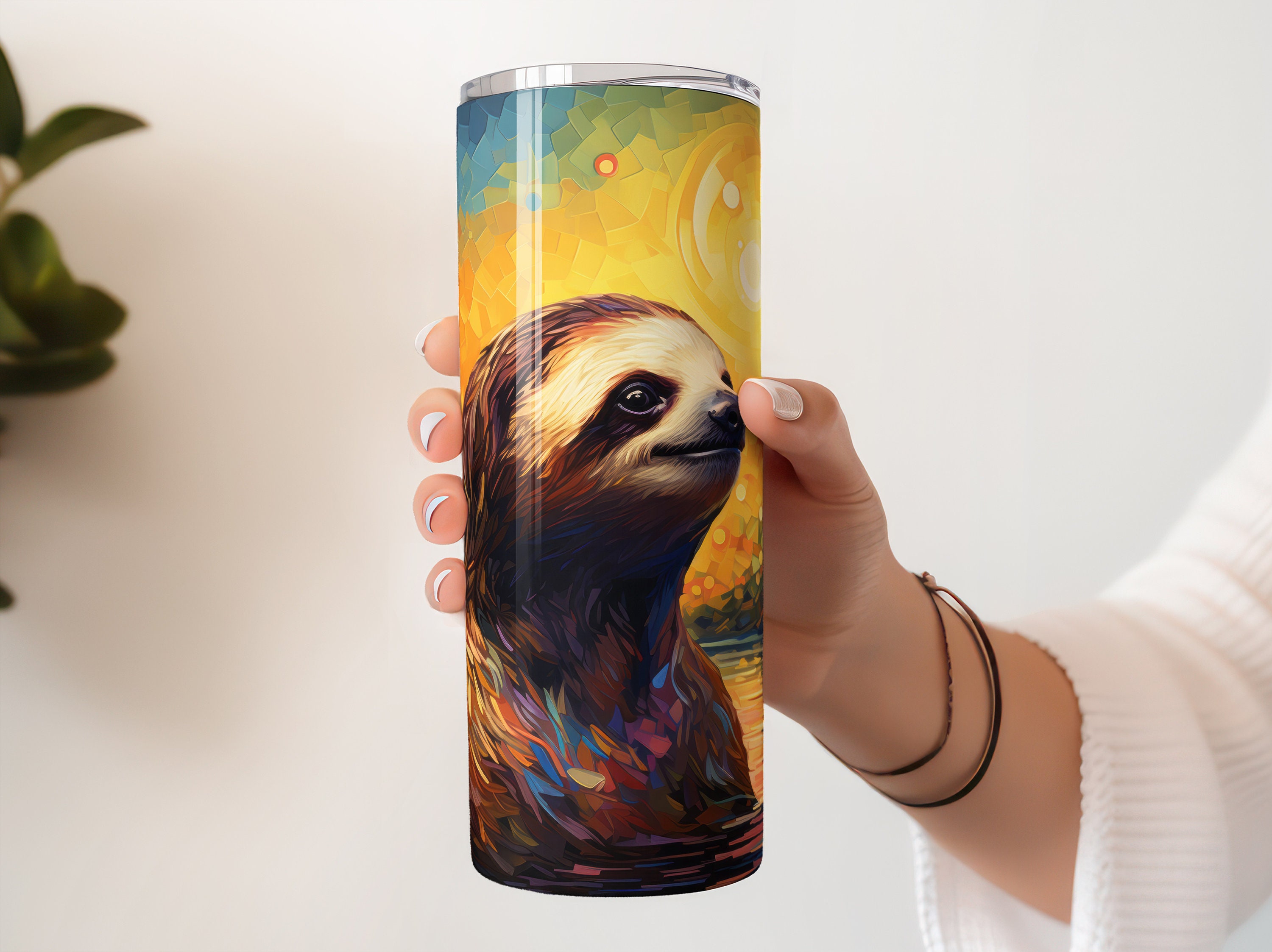 100 Sloths Bundle Tumbler Wrap Seamless Sublimation PNG, 20 Oz Skinny ...