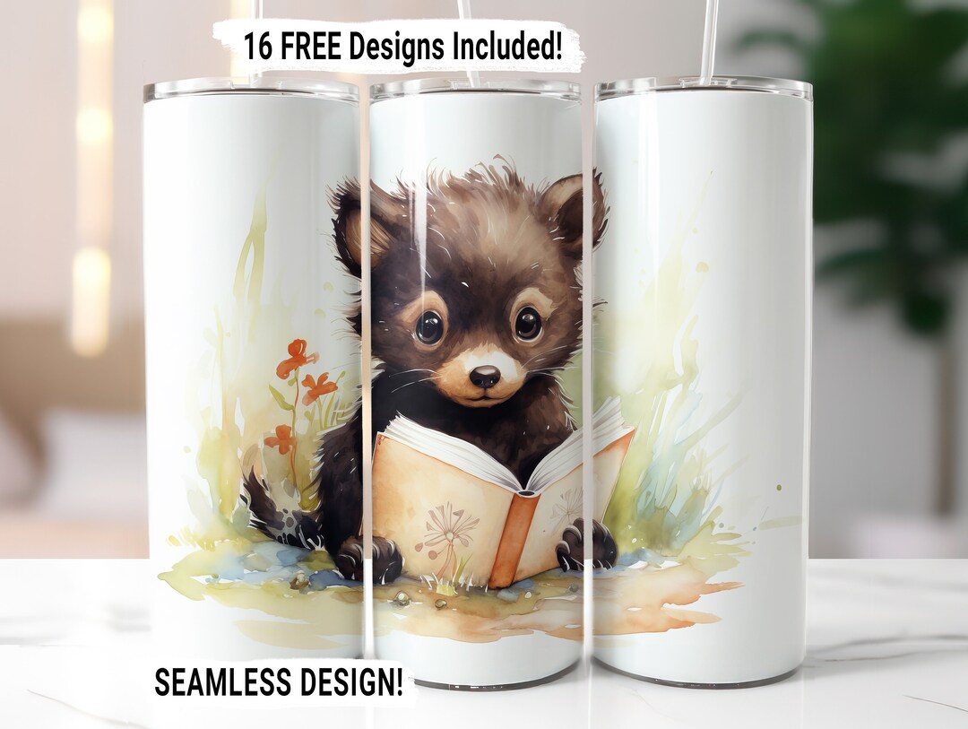 Tasmanian Devil Reading Book Tumbler Wrap Seamless Sublimation PNG, 20 ...
