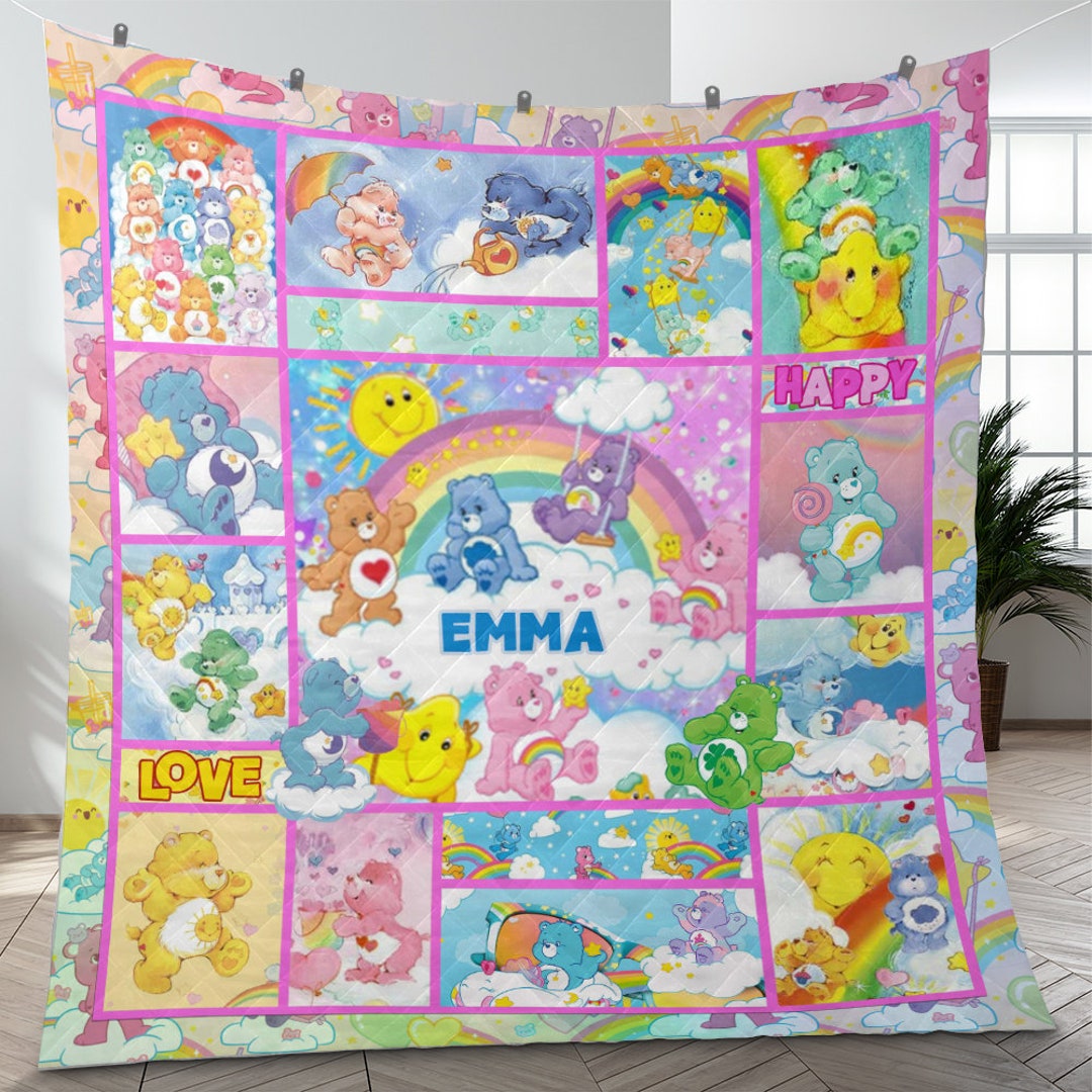 Personalized Care Bears Quilt Blanket Care Bears Fleece - Etsy