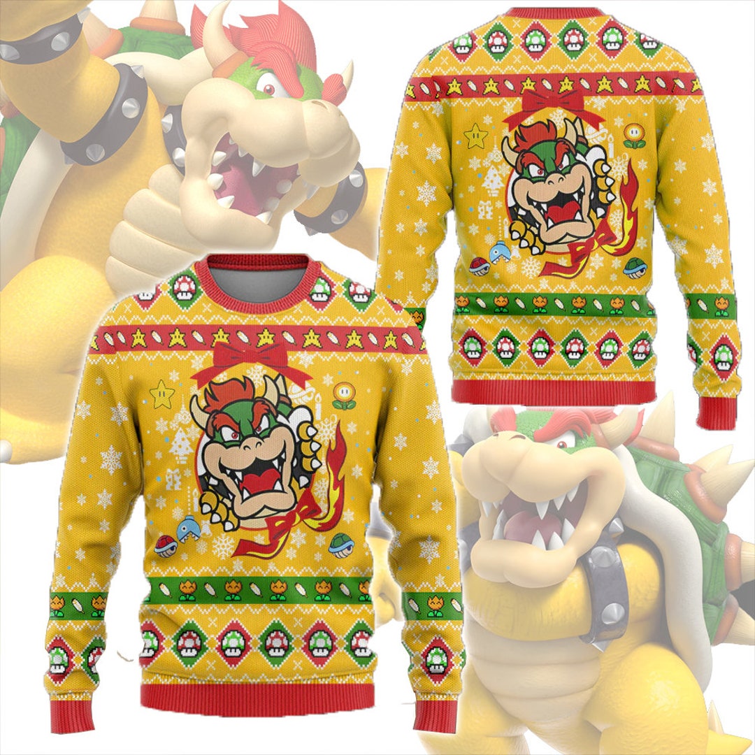 Super Mario Bowser Ugly Sweatshirt Super Mario Ugly - Etsy
