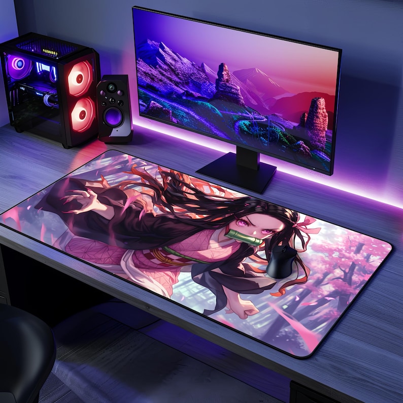 Nezuko Demon Slayer Deskmat Anime Gaming Mousepad Stylish Desk ...
