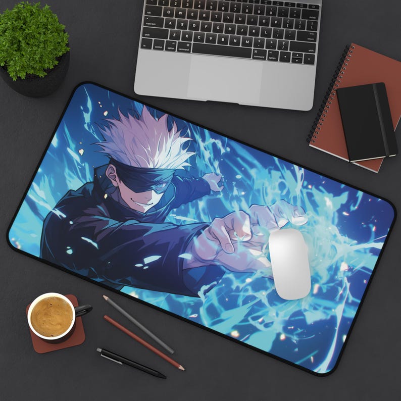 Gojo Satoru Anime Desk Mat | Japanese-inspired Mousepad | Large Gaming ...