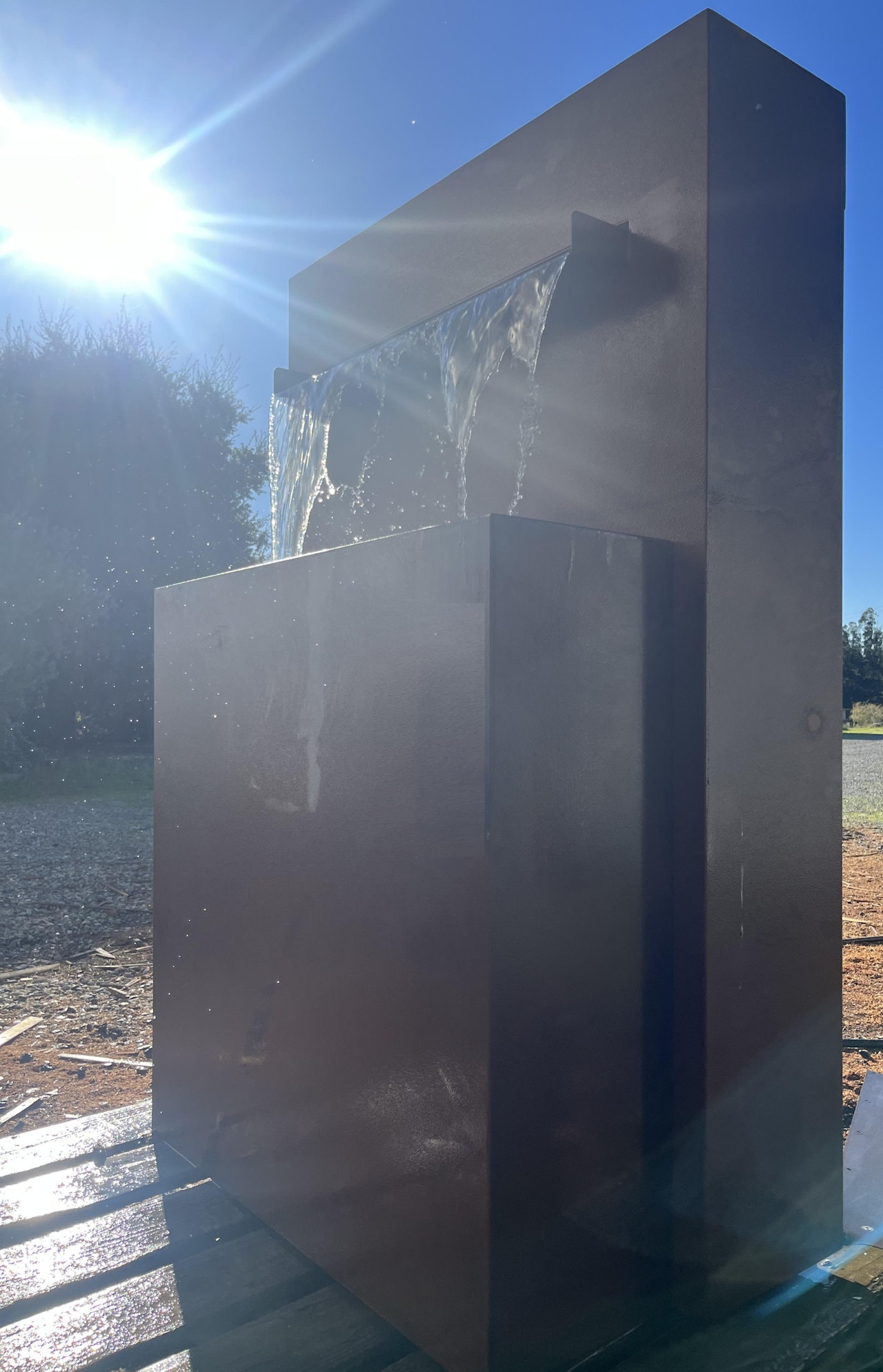 Corten Steel Water Feature With Waterfall and Planter - Etsy