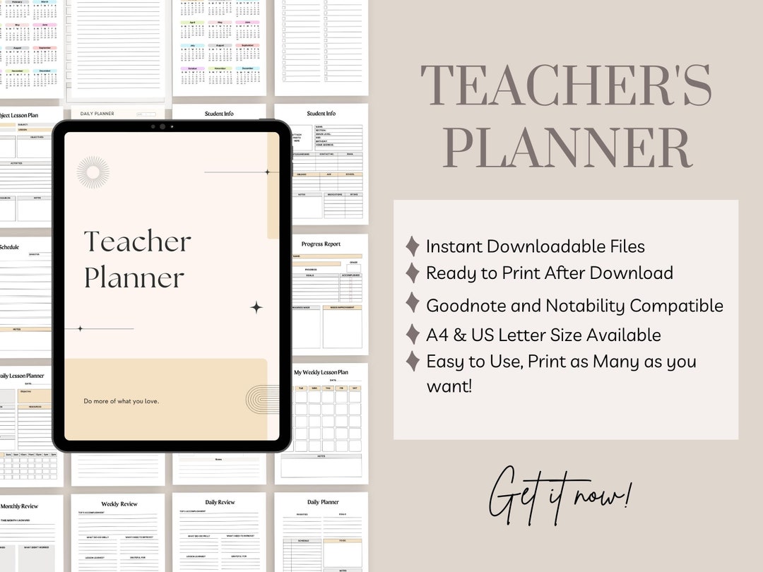 Printable Bundle Teacher Planner, School Planner, Academic Planner ...