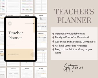 Printable One Page Lesson Planner, School Planner, Academic Planner ...
