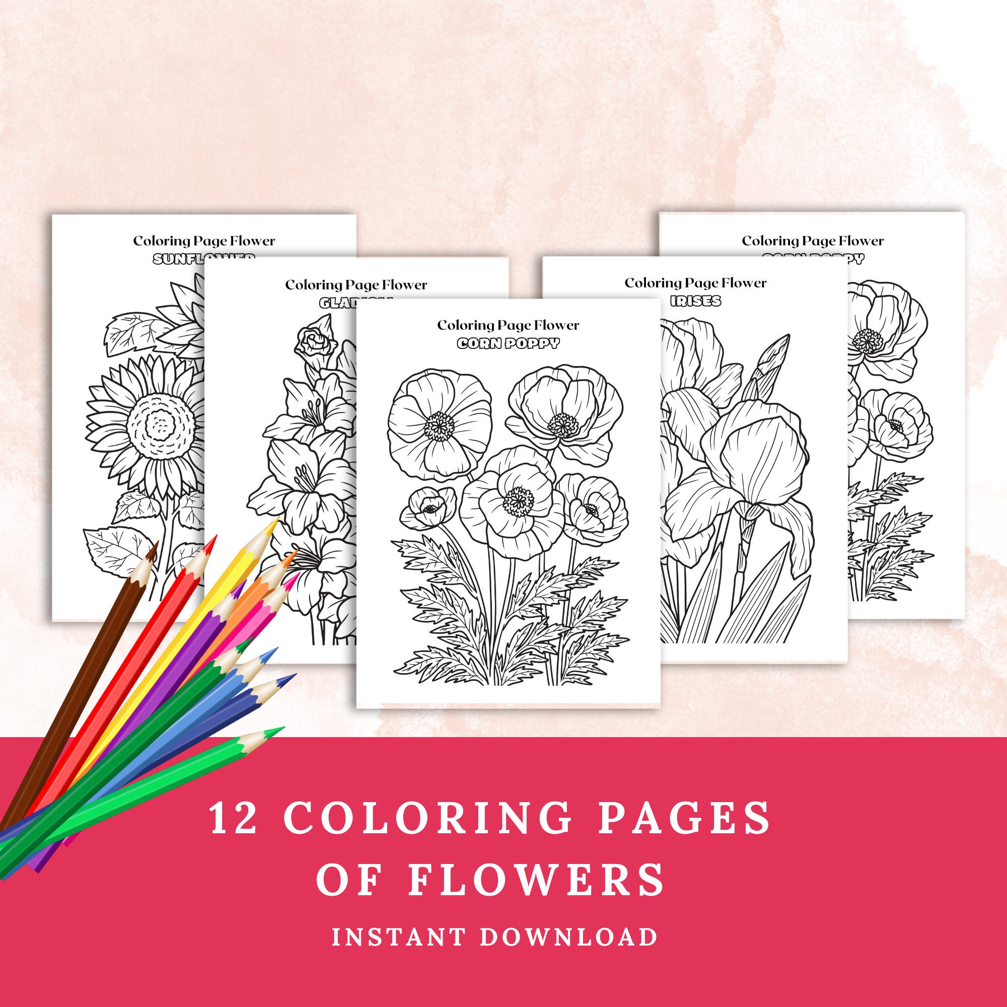 Flower Coloring Pages |detailed Floral Coloring Pages | Therapeutic ...