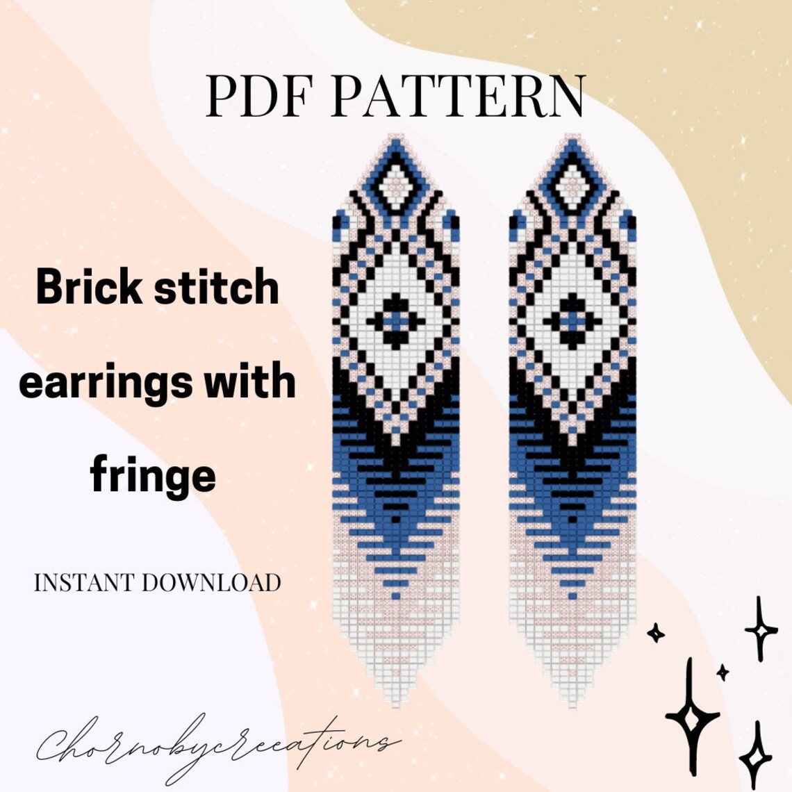 Brick Stitch With Fringe Pattern PDF - Etsy