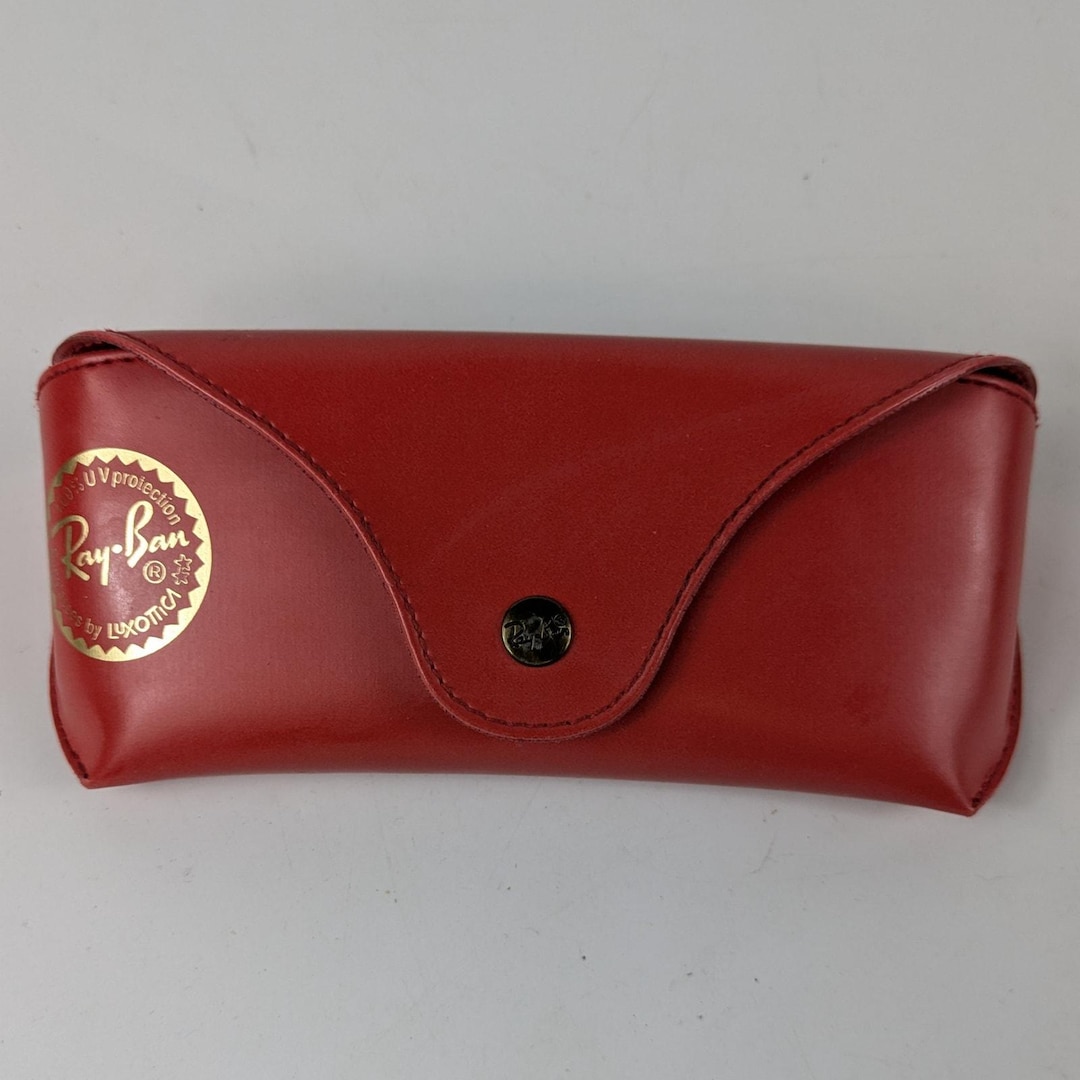 Red Ray-ban Glasses Case Leather Sunglass Eyeglass Vintage CASE ONLY ...