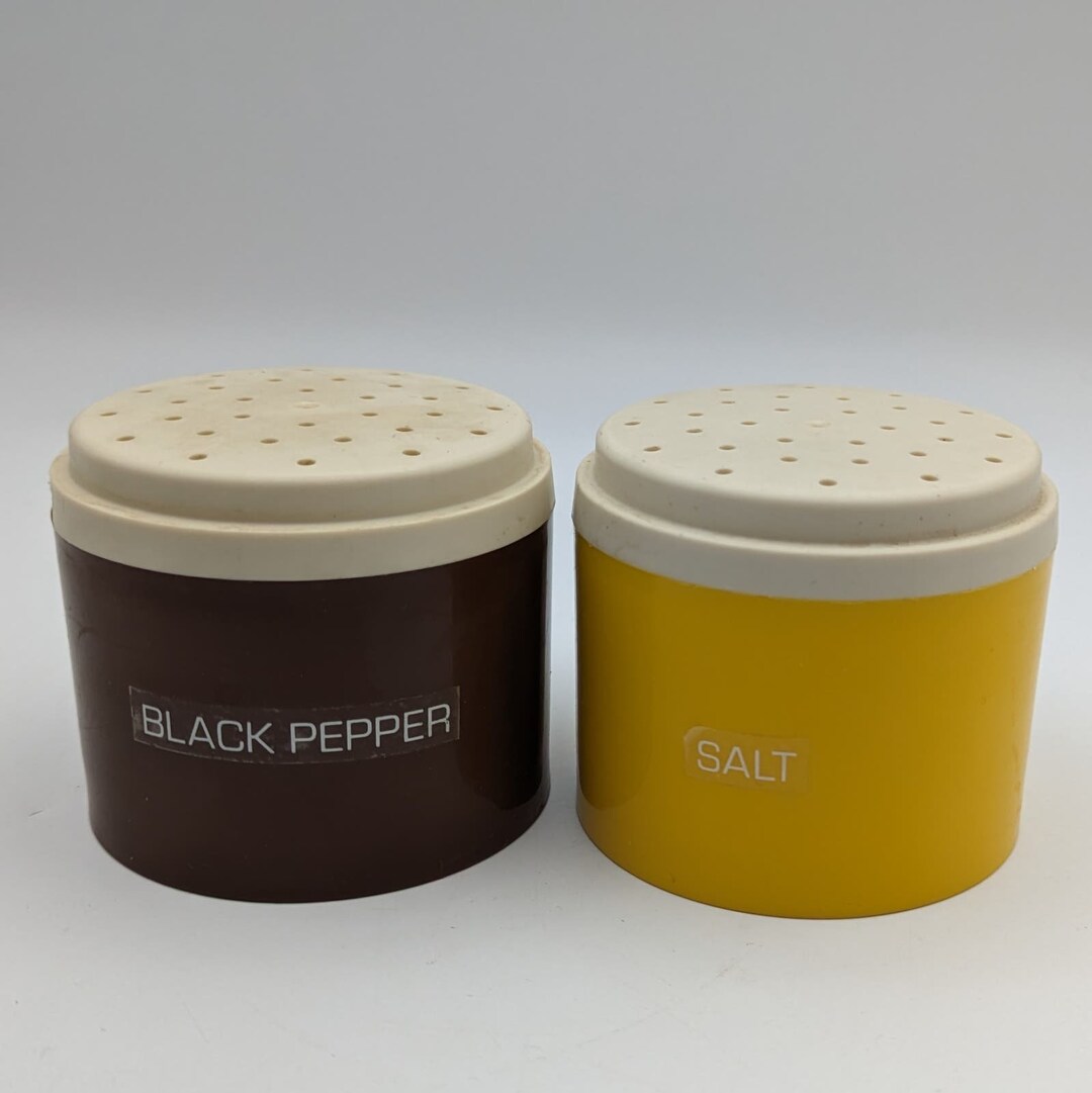 Authentic Vintage Tupperware Spice Tower Stackable Shakers Brown Yellow ...