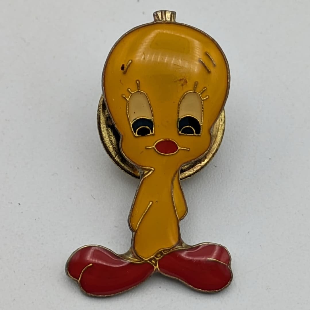 1 Inch Tweety Bird Enamel Pushback Pin Looney Toons Hat Scarf Tie ...