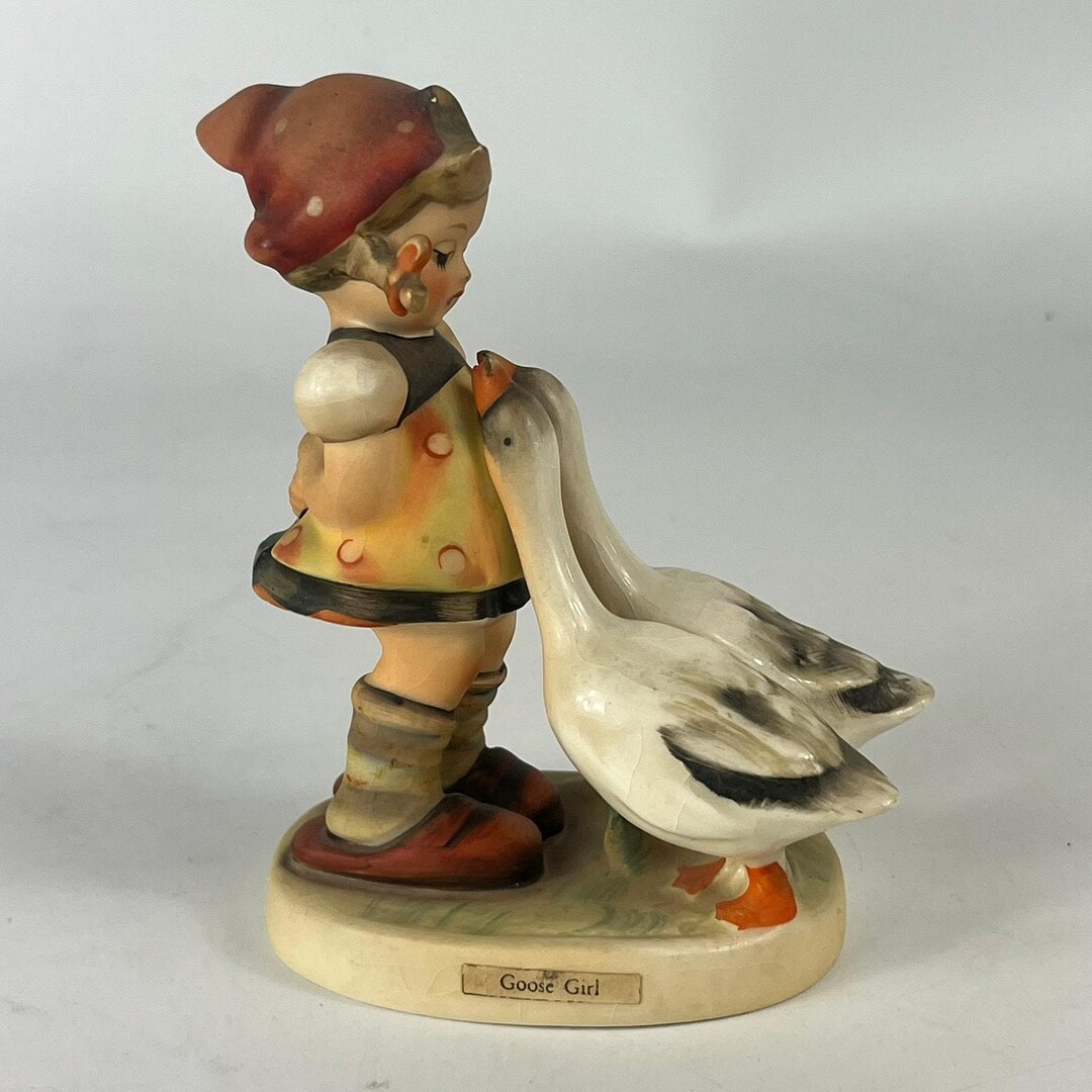 1963 Original Goebel Hummel Goose Girl Figurine Little Girl Geese Birds ...
