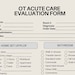 Digital Download Pdf-occupational Therapy Evaluation Form-acute Care - Etsy