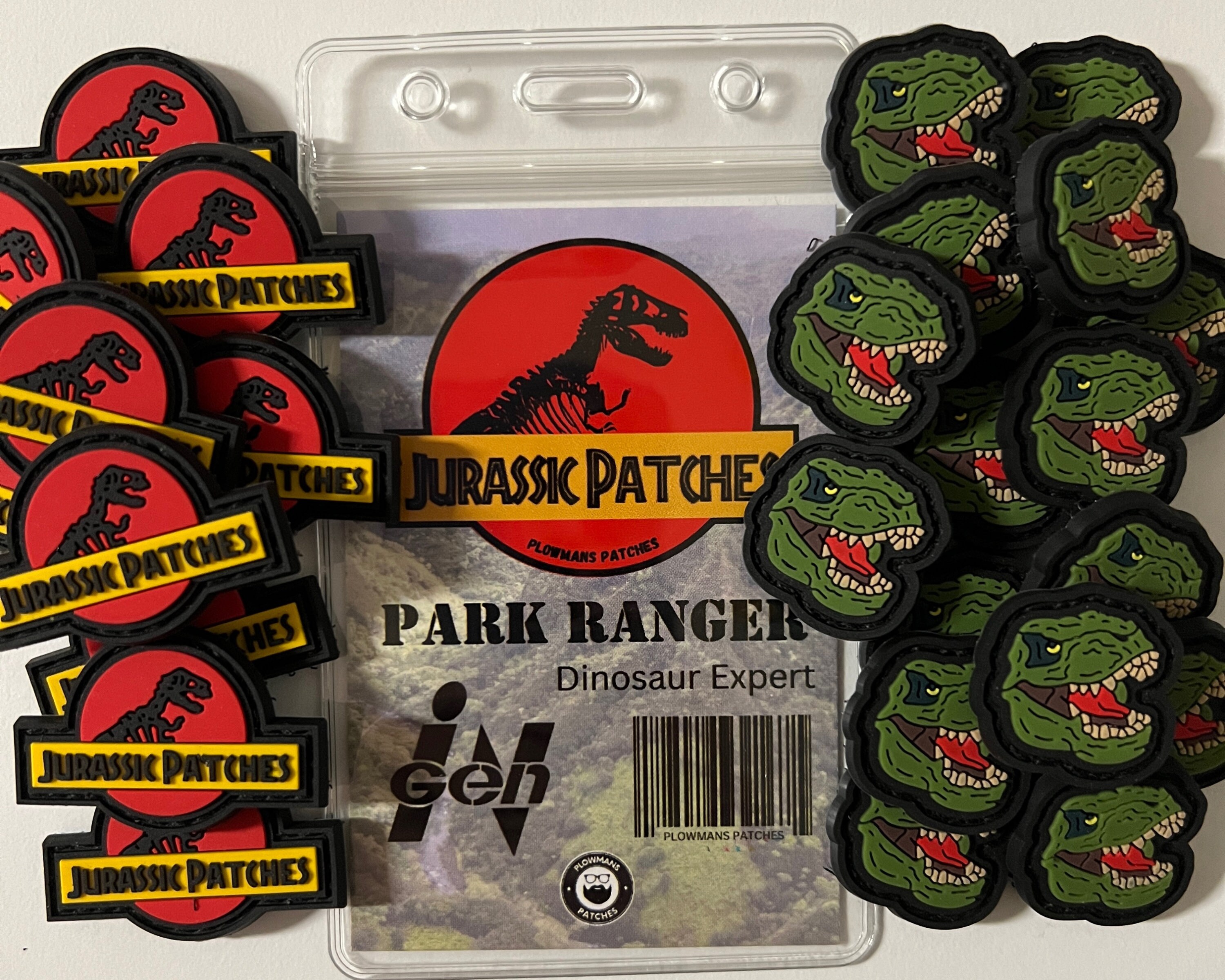 Exceptional Jurassic Patches Ranger Eye EDC Set | Unique Jurassic Park ...