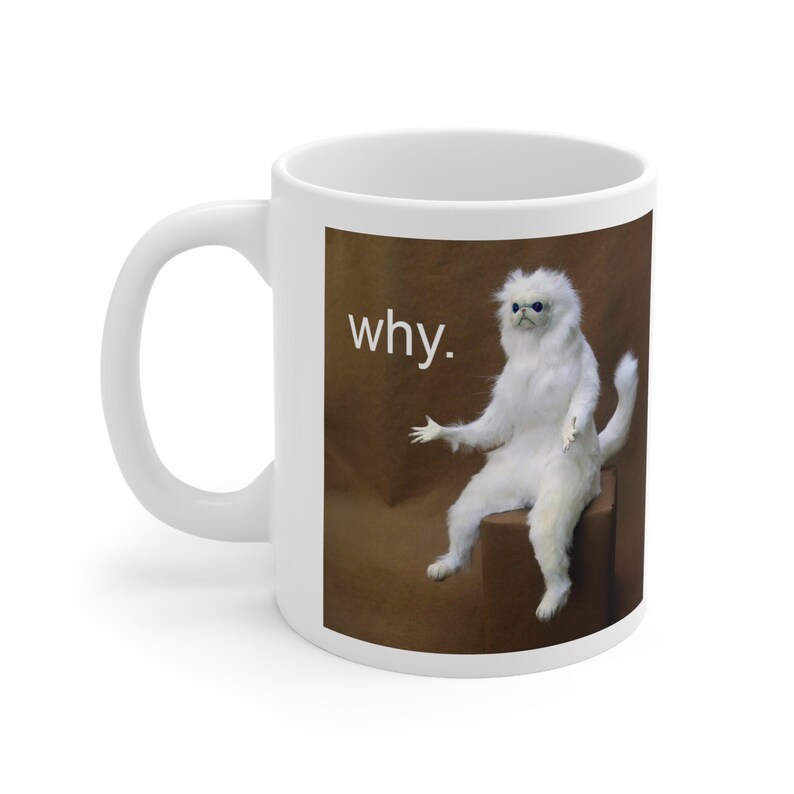 Why Cat Meme Mug, Meme Coffee Mug, Funny Mugs, Funny Coffee Mug, Funny ...