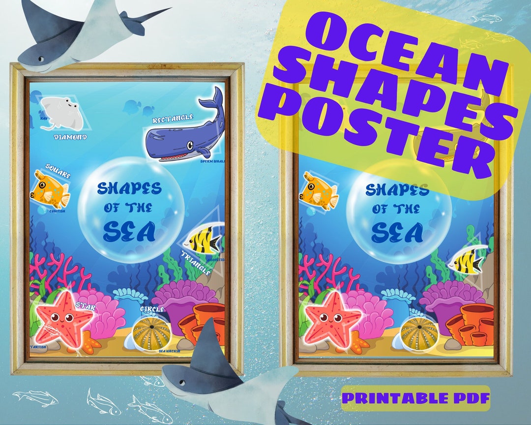 Ocean Animals Shapes Poster BUNDLE - Instant Digital Download - Etsy