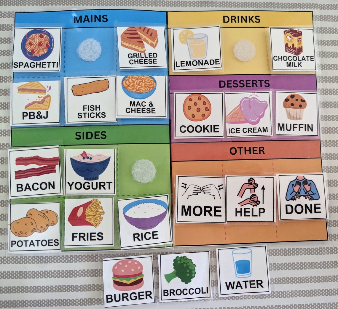 PECS Printable Menu With Swappable Items - Customizable - Instant ...