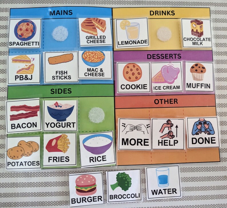 PECS Printable Menu With Swappable Items - Customizable - Instant ...