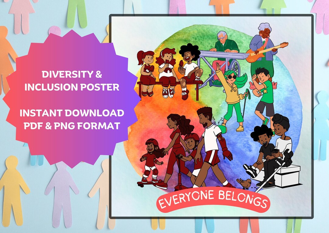 Everyone Belongs - Diversity & Inclusion Poster - Instant Digital ...