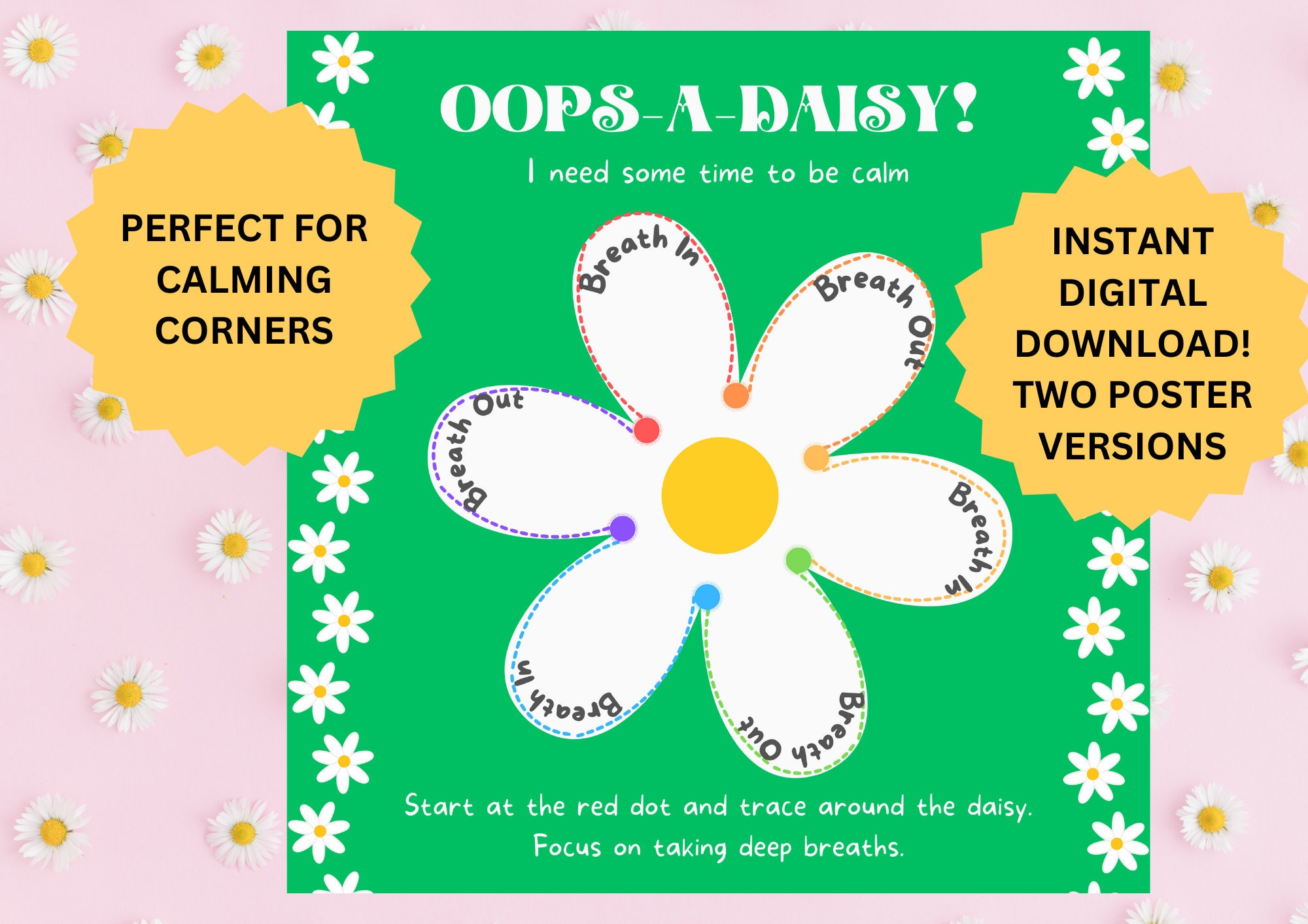 Oops-a-daisy Breathing Exercise Instant Download Printable Poster Bundle - Etsy