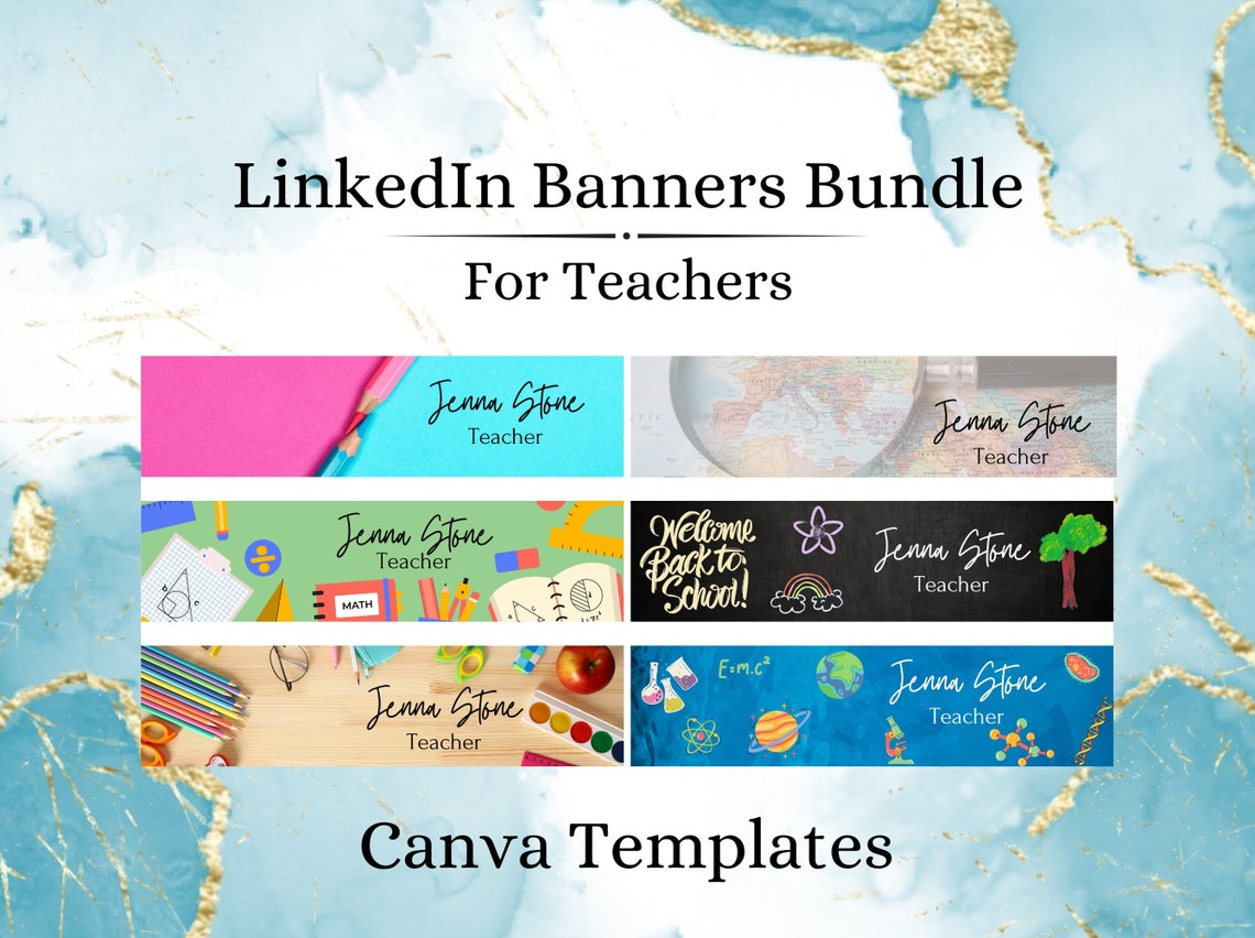 Linkedin Profile Banner Editable Canva Templates for Teachers - Etsy