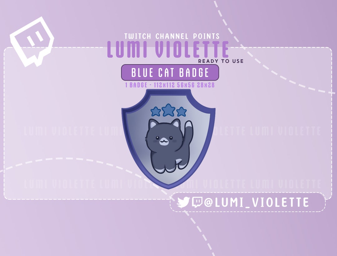 Blue Cat Channel Point for Twitch Discord Youtube Streamer Kawaii ...