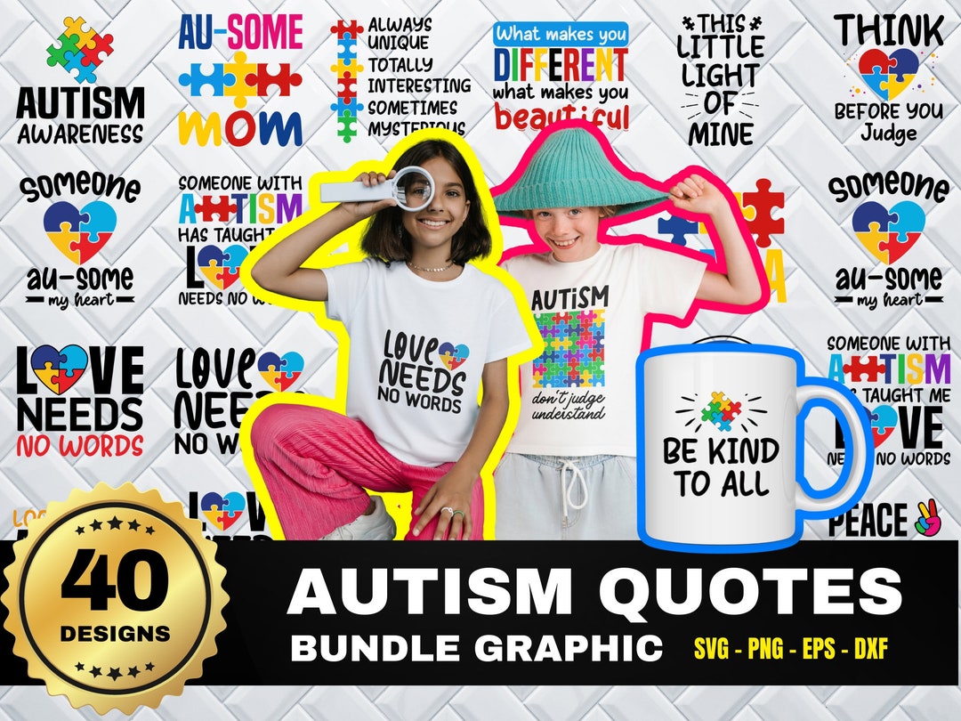 Neurodiversity SVG Quotes for Autism & ADHD Shirts, Mugs, Stickers ...