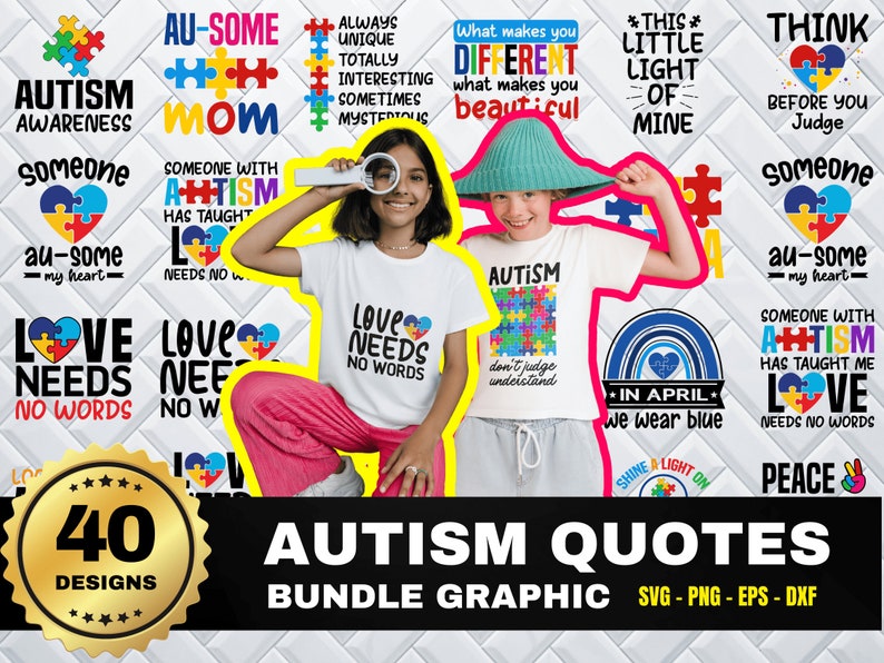 Neurodiversity SVG Quotes for Autism & ADHD Shirts, Mugs, Stickers ...