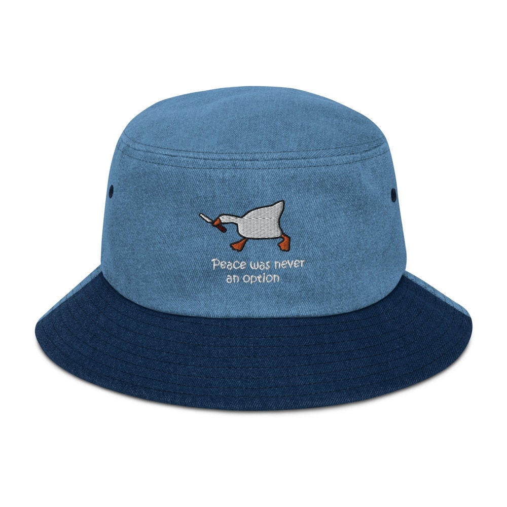 Murder Duck With Knife Denim Bucket Hat Peace Was Never an Option Meme ...