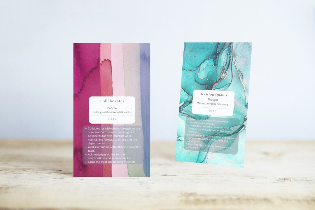 Competency Flashcard Office Work Place Gift for Career Growth Self ...