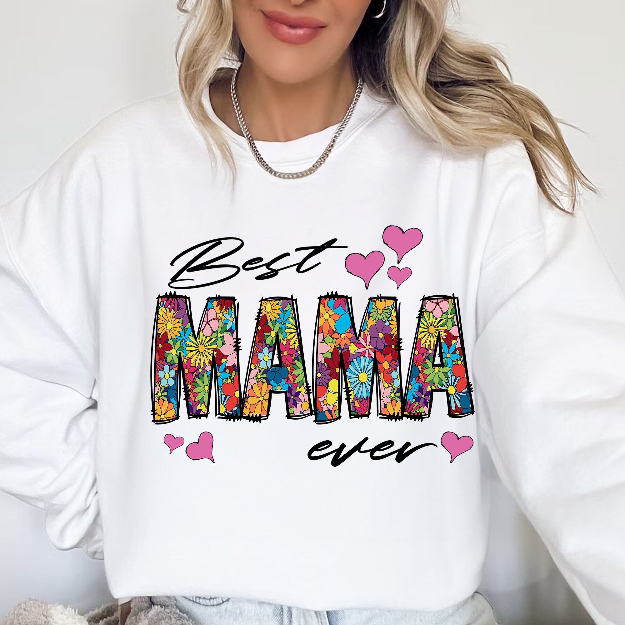 Floral Mama Png, Mama Flower Glitter Png, Mama Flower With Kids Names ...