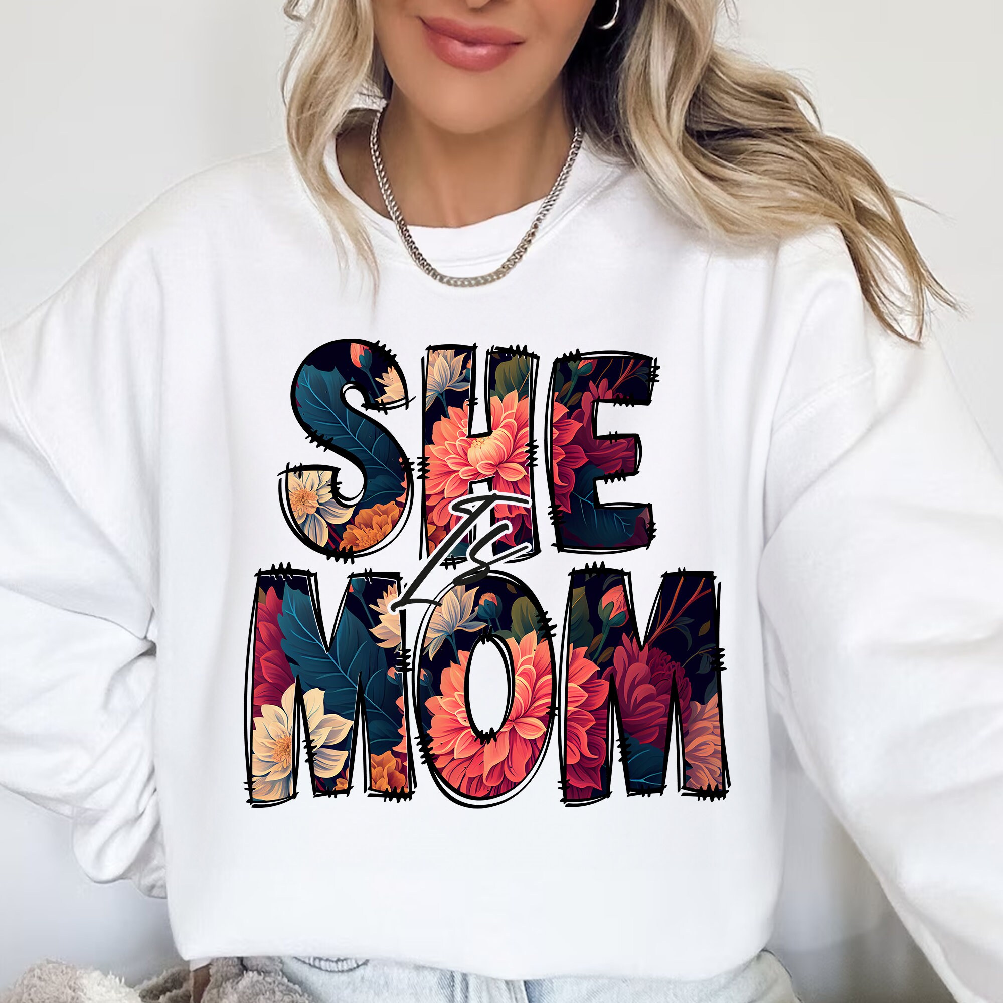 Floral Mom Png, Mom Flower Glitter Png, Mama Flower With Kids Names ...