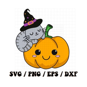 Halloween Cat Clipart Set Cute Halloween Black Cats Clip Art Kawaii ...