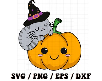 Halloween Cat Clipart Set Cute Halloween Black Cats Clip Art Kawaii ...