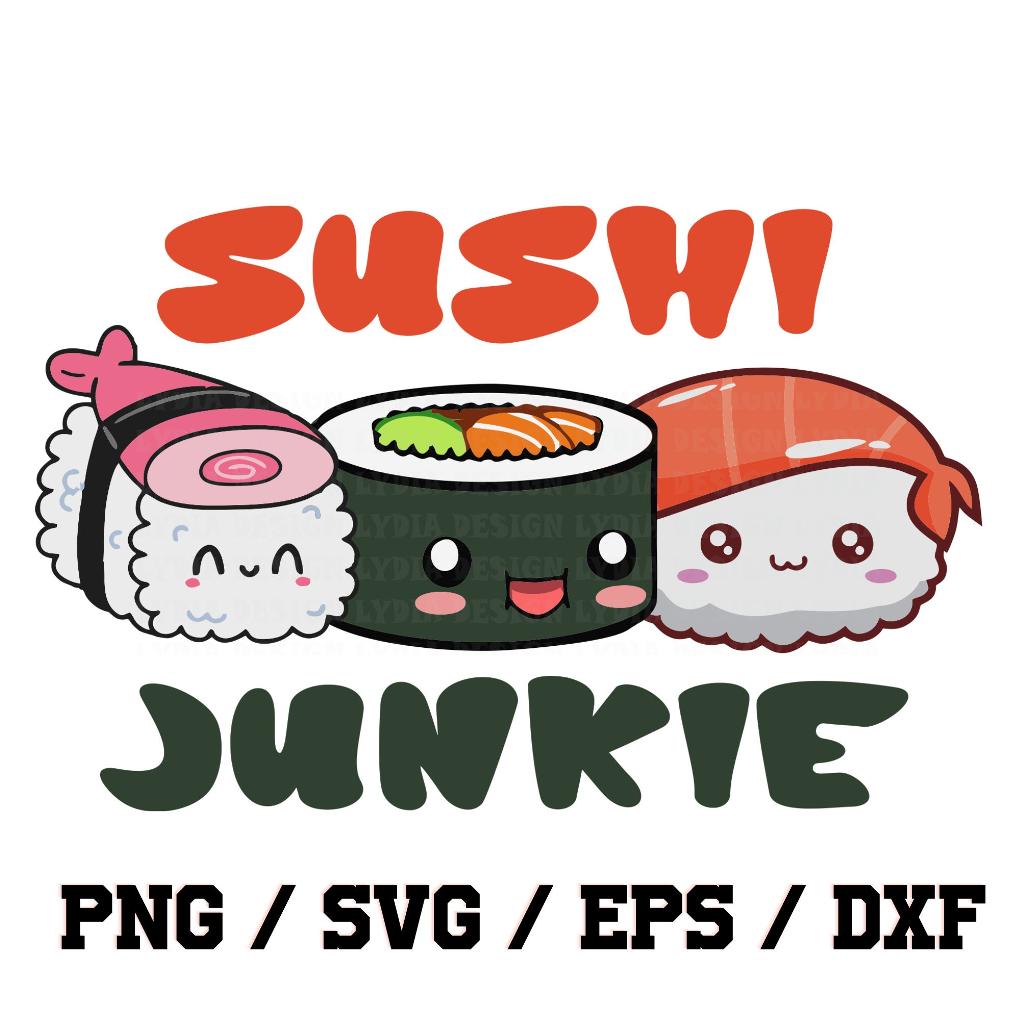 Sushi Svg, Kawaii Sushi SVG Bundle Japanese Food Cutting File Cute ...