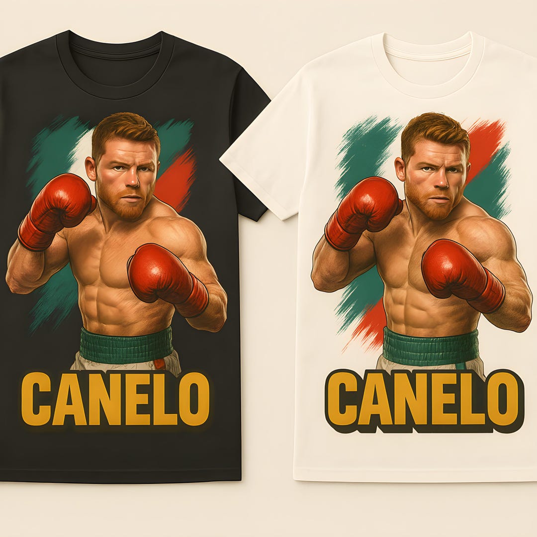 Canelo Alvarez Boxing Shirt Design - Mexican Flag Colors - DTF Transfer ...