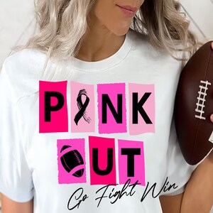 Pink Out Football Svg, Fight Cancer Pink Ribbon Svg, Pink Out Svg ...