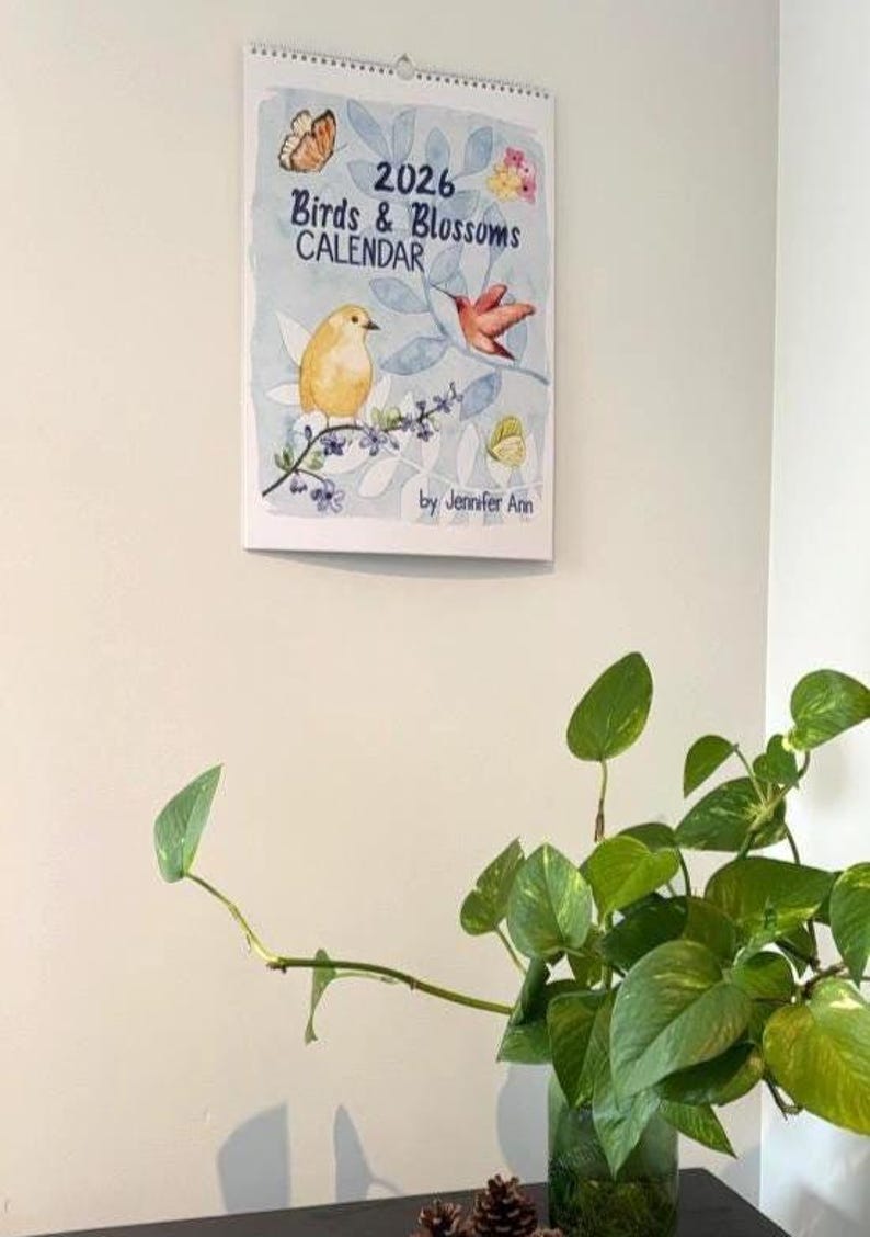 Bird Lover Wall Calendar 2026 – Vintage Botanical Birds & Flowers ...