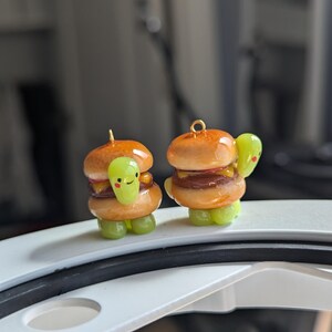 Cute Turtle Burger Charm and Keychain | Cute and Funny Gift | Burger ...