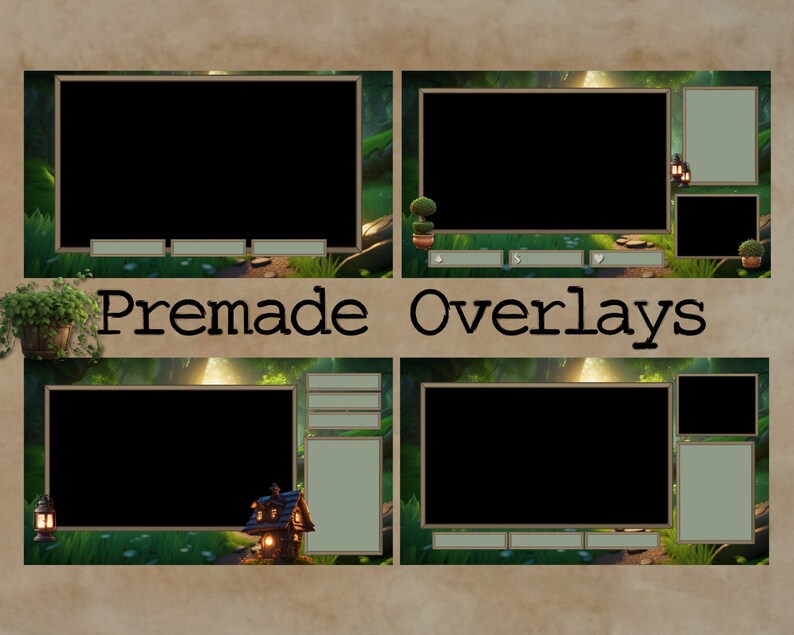 Cottage Twitch Overlay Package Rustic Animated Stream Graphics, Digital ...
