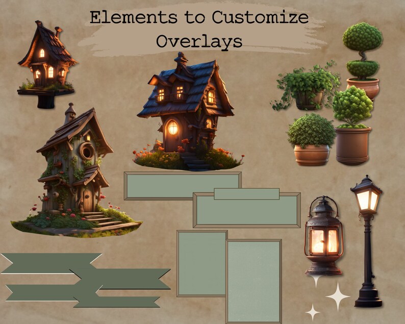 Cottage Twitch Overlay Package Rustic Animated Stream Graphics, Digital ...