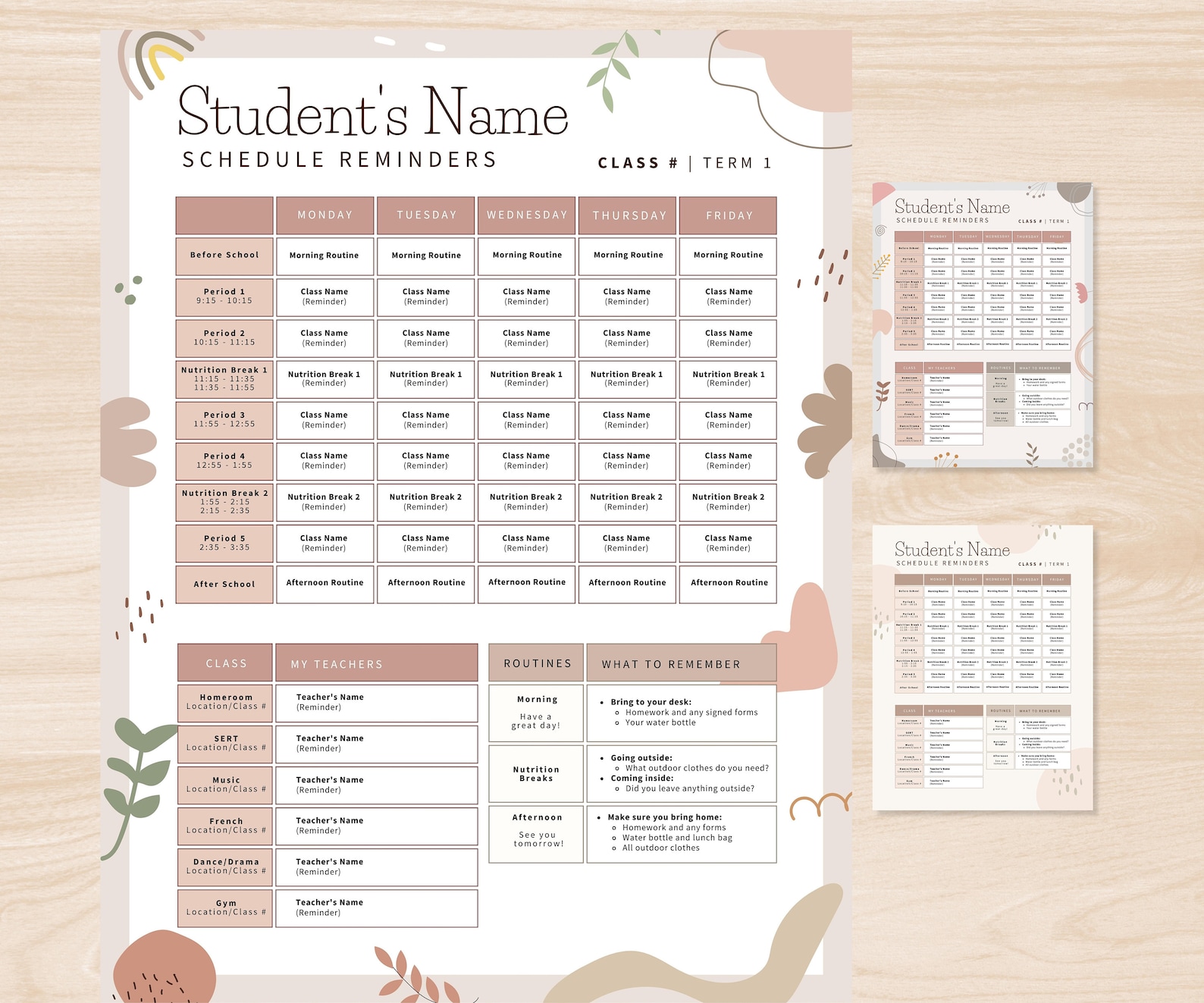 Neurodivergent Student Schedule Template: Editable Canva Printables ...
