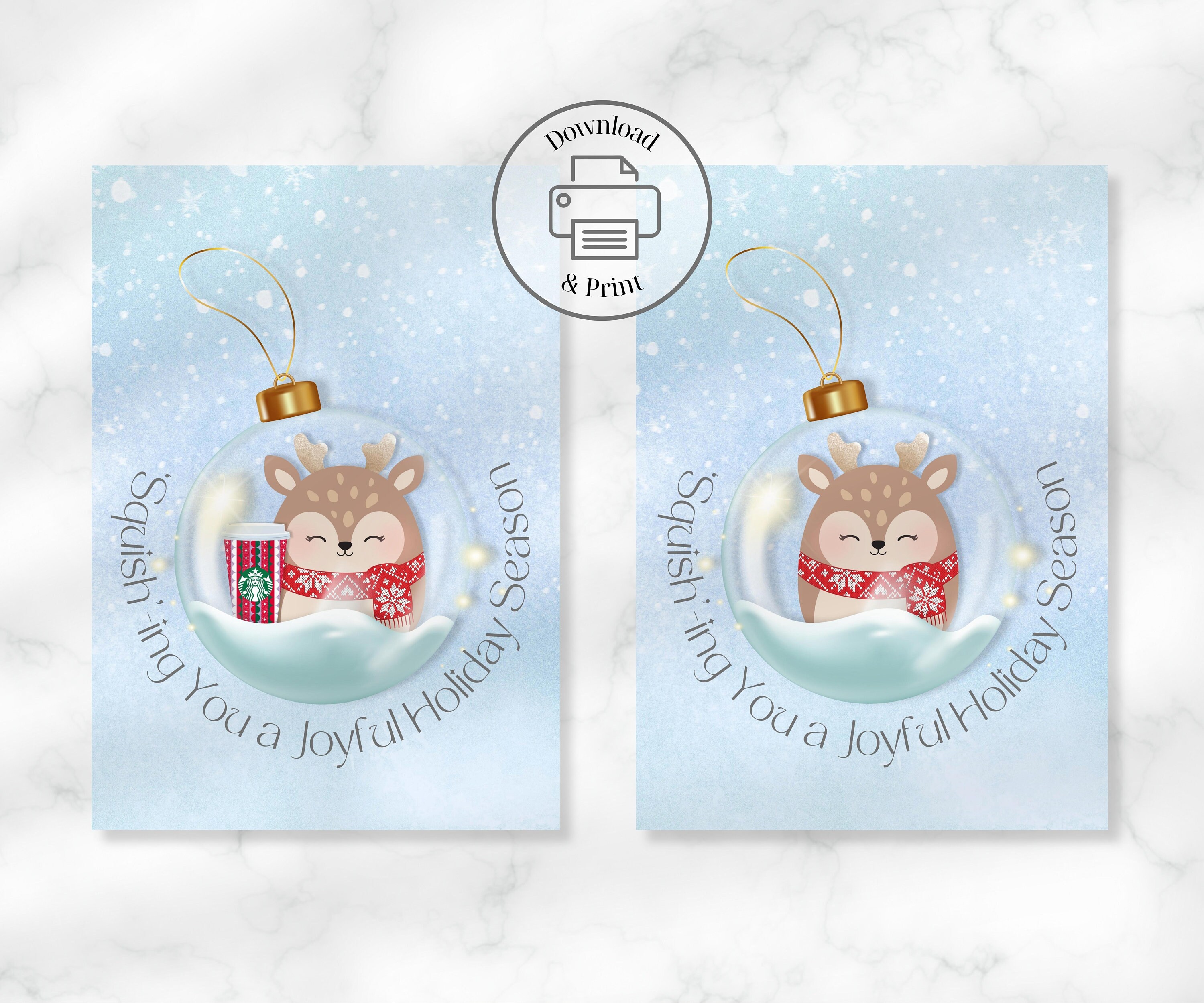 Squishmallows Printable Holiday Card, Printable Thank You Card for ...