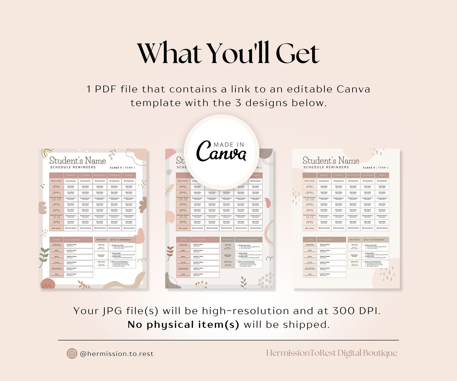 Class Schedule Reminders Template to Support Neurodivergent Students ...