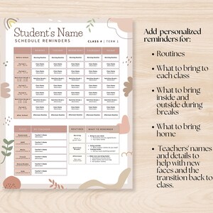 Neurodivergent Student Schedule Template: Editable Canva Printables ...