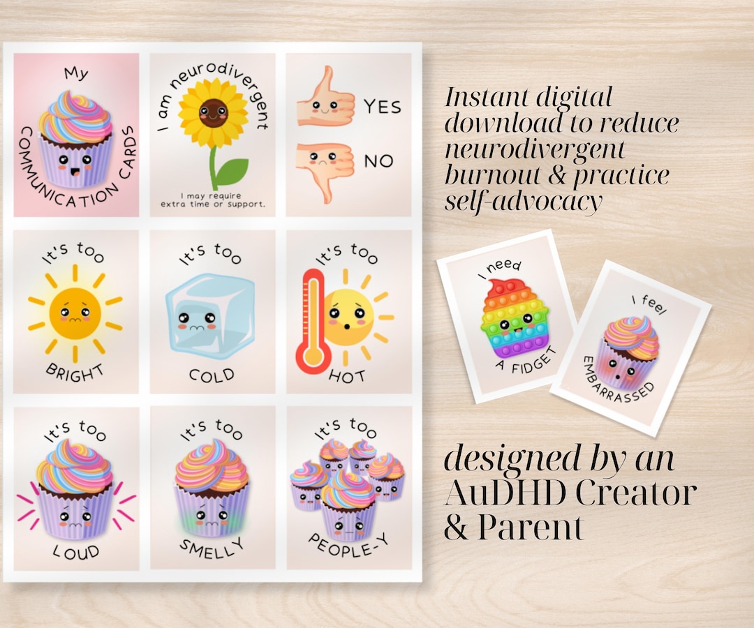 81 Neurodiversity Communication Cards: Autism, ADHD AAC (digital ...