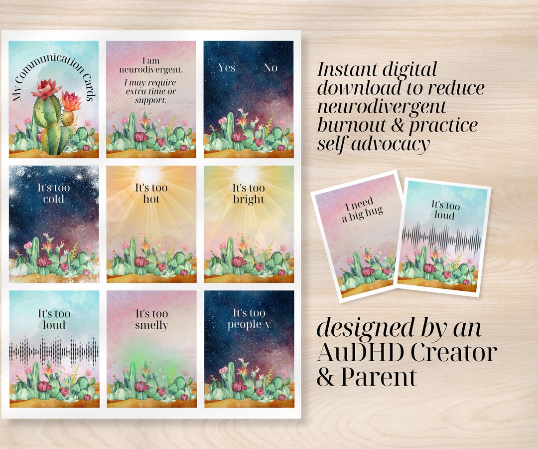 Succulent Themed Communication Cards Set for Autism and ADHD - 81 Cards ...