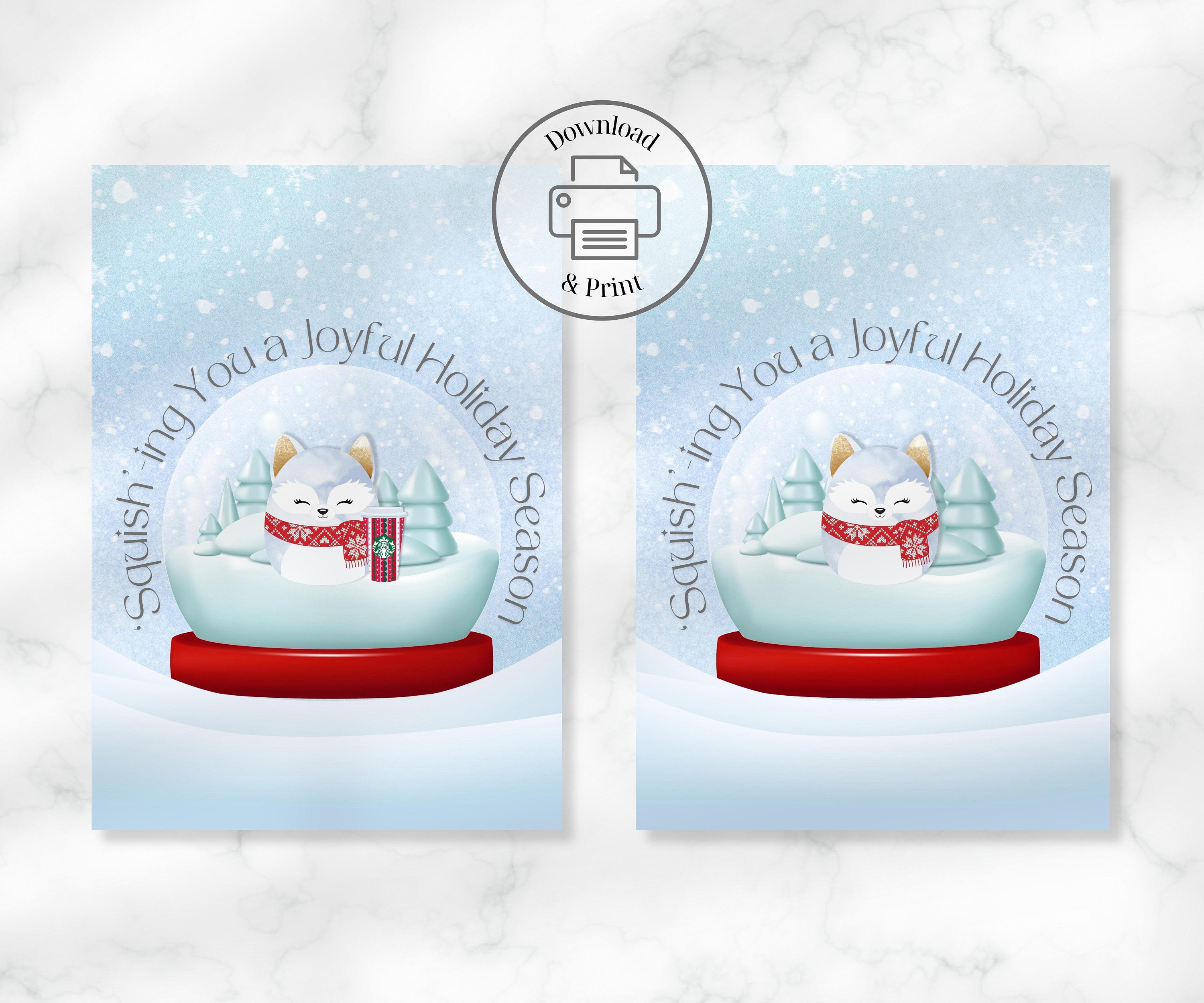 Squishmallows Printable Holiday Card, Printable Thank You Card for ...